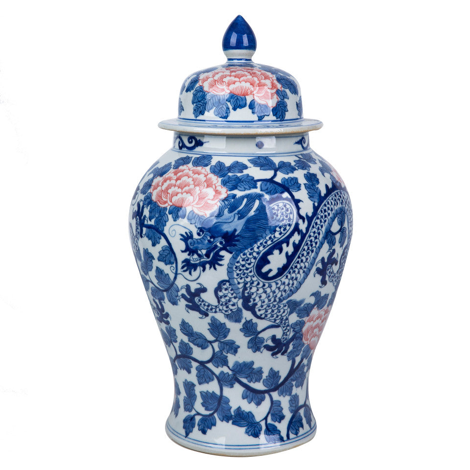 Red Peony Dragon Temple Jar – Fairley Fancy