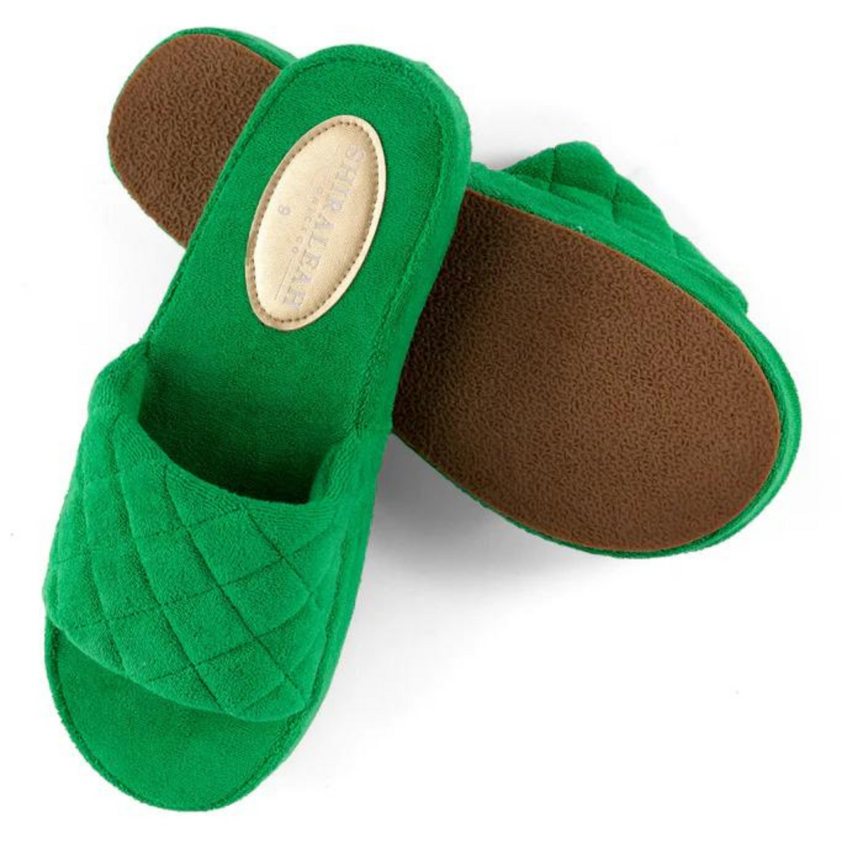 Sol Terry Pool Slides in Green – Fairley Fancy