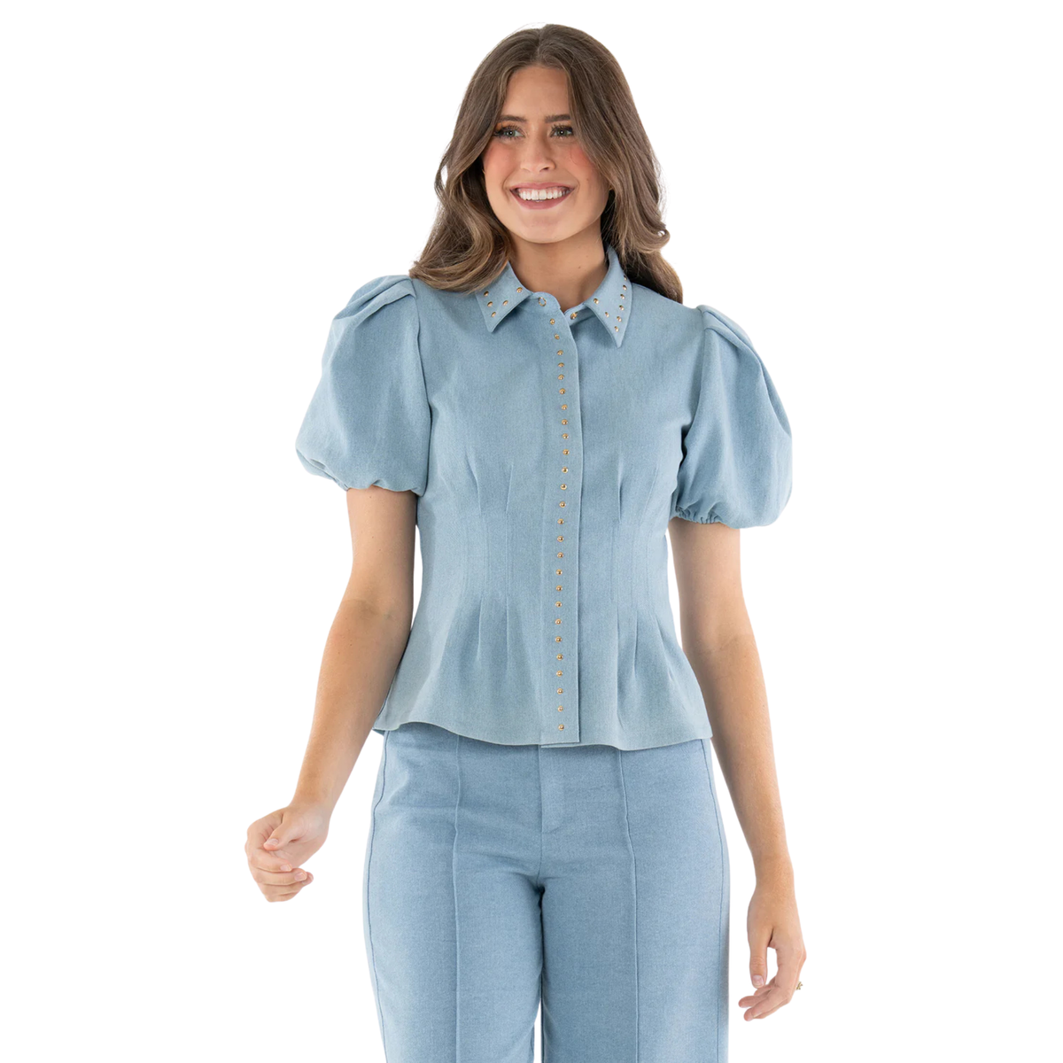 Britt Top in Denim – Fairley Fancy