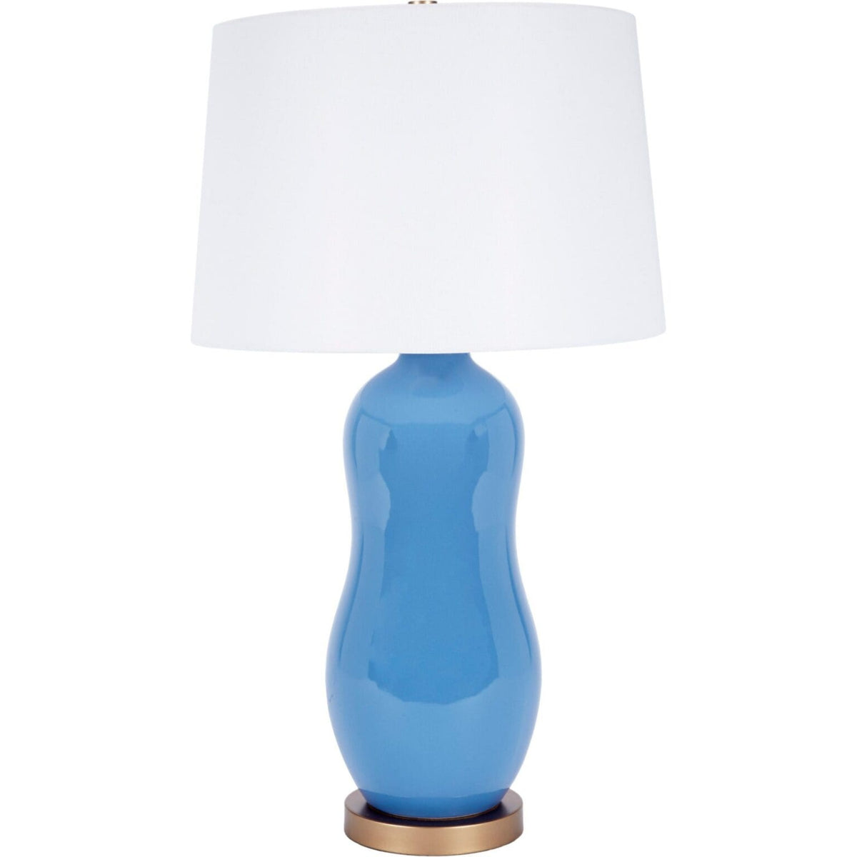 Tyson Parisian Blue Ceramic Table Lamp With White Linen Shade – Fairley ...