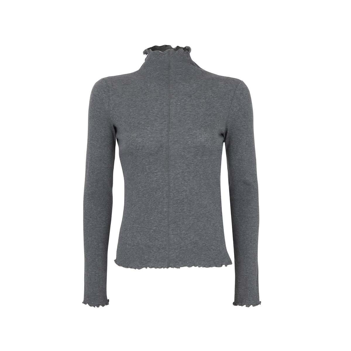Ruffle Turtle Neck in Gray – Fairley Fancy