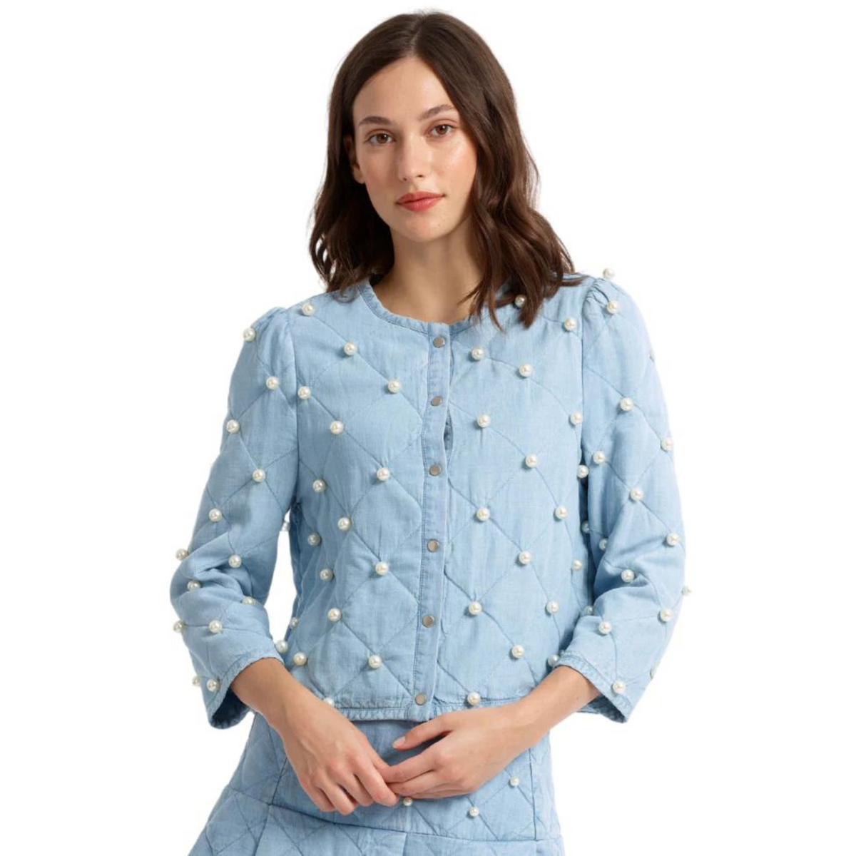 Pearl Embedded Quilted Jacket – Fairley Fancy